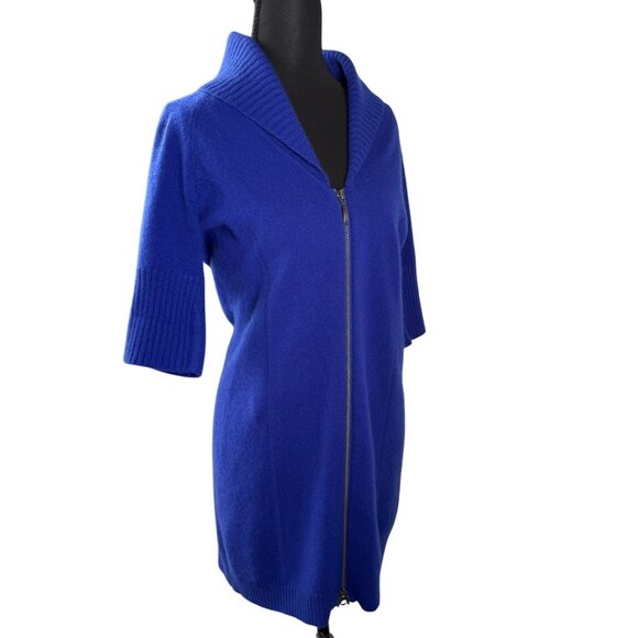 Qi Cashmere | Sweaters | Qi Cashmere Tunic Sweater Zip Front Shawl ...